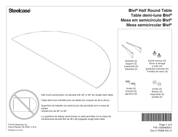 Steelcase bivi Half Round Table Assembly Instructions | Manualzz