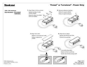 Steelcase Thread Power Strip Manuel utilisateur | Manualzz