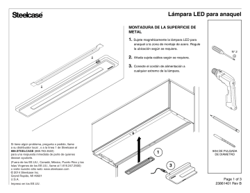 Steelcase LED Shelf Light Manual de usuario | Manualzz