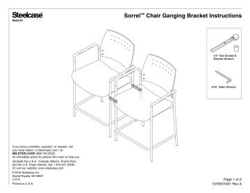 Steelcase Sorrel Chair Ganging Bracket Assembly Instructions | Manualzz