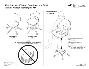 Steelcase TS312 Shortcut 5-Arm Base Chair and Stool Assembly ...