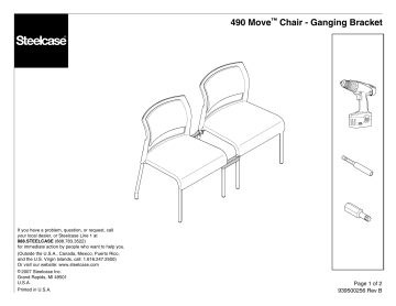 Steelcase 490 Move Chair – Ganging Bracket Assembly Instructions | Manualzz
