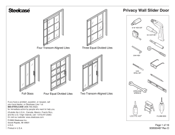 Steelcase Privacy Wall Sliding Door Assembly Instructions | Manualzz