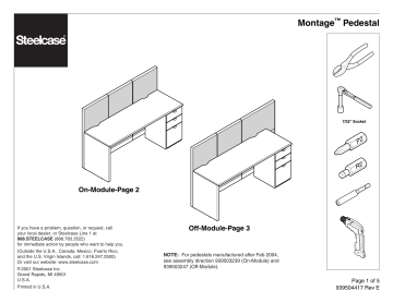 Steelcase Montage Pedestal Assembly Instructions | Manualzz