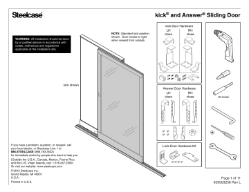 Steelcase kick and Answer Sliding Door Assembly Instructions | Manualzz