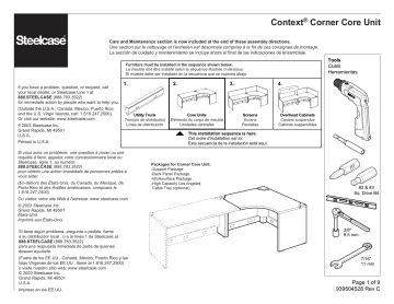 Steelcase Context Corner Core Unit KD Assembly Instructions | Manualzz