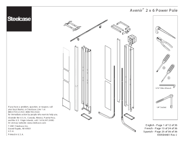 Steelcase Avenir 2 x 6 Power Pole Manuel utilisateur | Manualzz