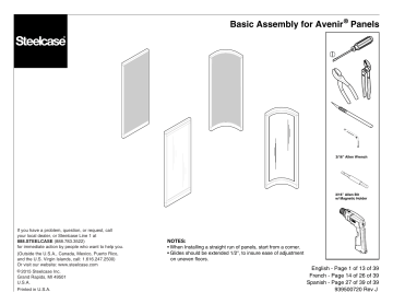 Steelcase Avenir Panels – Basic Manuel utilisateur | Manualzz