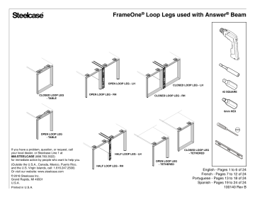Steelcase FrameOne Loop Legs used Assembly Instructions | Manualzz