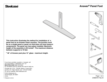 Steelcase Answer Panel Foot Assembly Instructions | Manualzz
