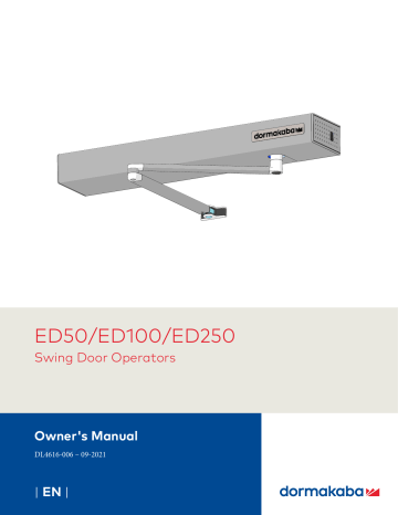 Dormakaba ED50/100/250 Installation Manual | Manualzz