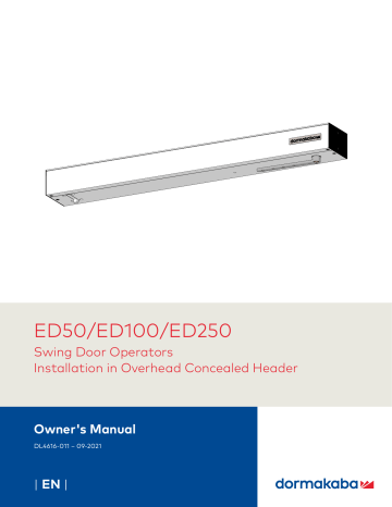 Dormakaba ED50/100/250 OHC Instructions | Manualzz