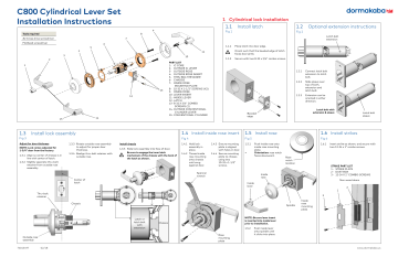 Dormakaba C800 Installation instructions | Manualzz