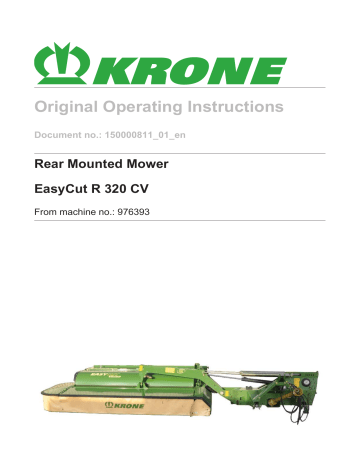 Krone EasyCut R 320 CV Operating Instructions | Manualzz