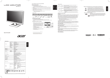 Acer B246HYL Monitor Quick Start Guide | Manualzz