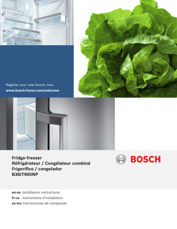 Bosch B36IT905NP/05 Built-in Bottom Freezer Refrigerator Installation ...