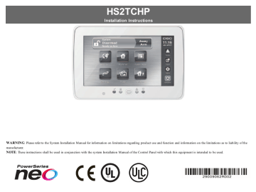 DSC PowerSeries Neo HS2TCHP Installation Instructions Manual | Manualzz