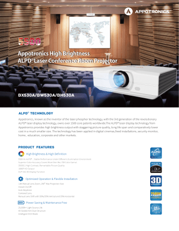 Appotronics AL-BH530A Projector Product sheet | Manualzz