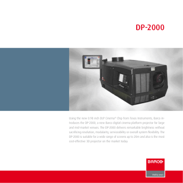 Barco DP-2000 Projector Product sheet | Manualzz