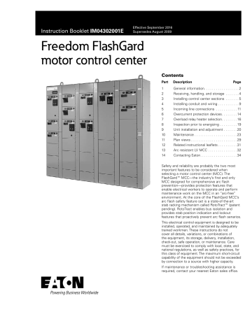 Eaton Freedom FlashGard MCC Installation Manual | Manualzz