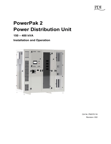 Eaton PDI PowerPak 2 PDU 150 400 kVA Owner's Manual | Manualzz