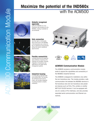 Mettler Toledo ACM500 Datasheet | Manualzz