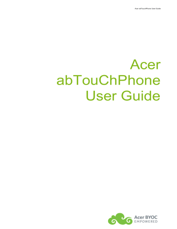 Acer abTouchPhone User Guide | Manualzz