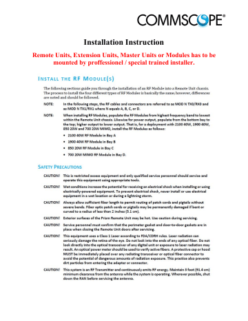 COMMSCOPE RF Module Installation Instruction | Manualzz