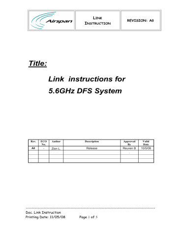 5.6GHz DFS System Link Instruction | Manualzz