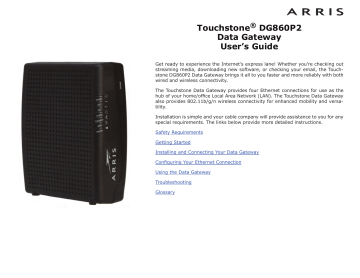 ARRIS Touchstone DG860P2 Data Gateway User's Guide | Manualzz