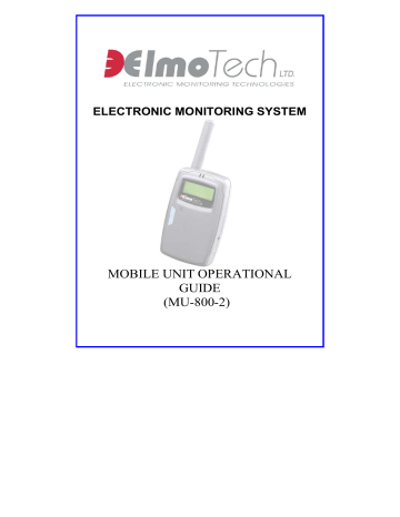 Mobile Unit MU 800-2 Operational Guide | Manualzz