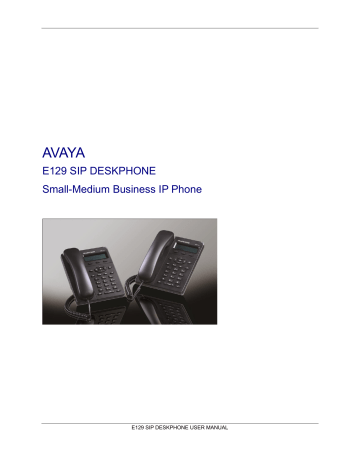 AVAYA IP Phone E129 SIP DESKPHONE User Manual | Manualzz