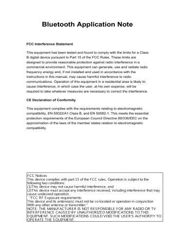 Bluetooth adapter Application Note | Manualzz