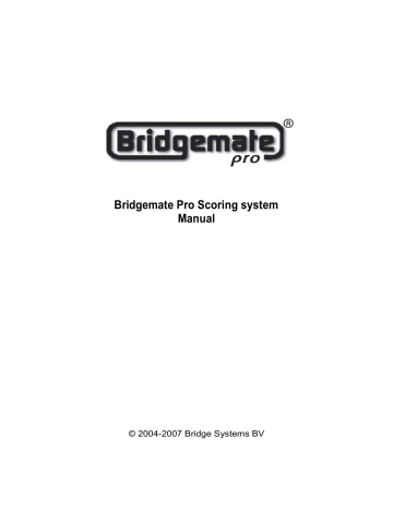 Bridgemate Pro Scoring system Pro Manual | Manualzz