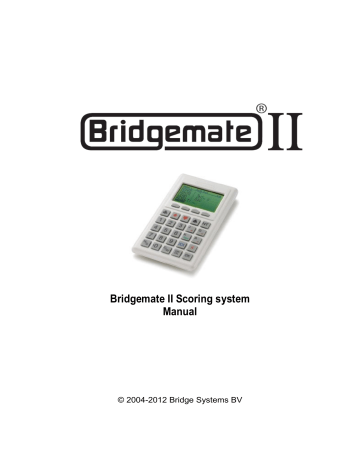 Bridgemate scoring system II Bridgemate II Manual | Manualzz