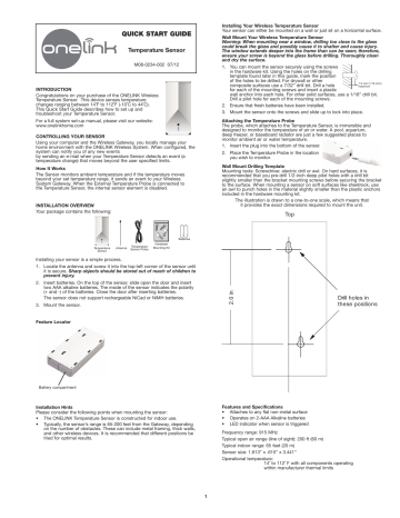 ONELINK Wireless Temperature Sensor Quick Start Guide | Manualzz