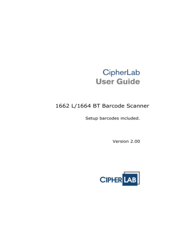 CipherLab Q3N-1662 BluetoothBarcode Scanner User Manual | Manualzz