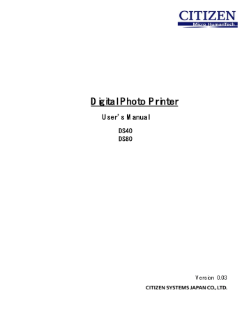 Digital Photo Printer DS40, DS80 User's Manual | Manualzz