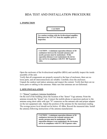 BDA Installation Procedure - | Manualzz