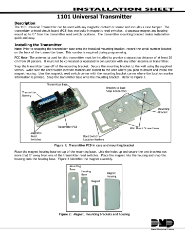 1101 Universal Transmitter Installation Sheet | Manualzz