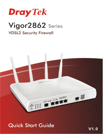 DrayTek Vigor2862 ac, Vigor2862 n Quick Start Guide | Manualzz
