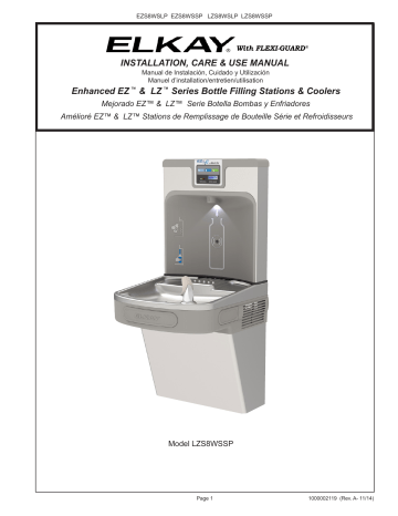 Elkay Bottle Filling Station LZ LZS8WSSP Installation Manual | Manualzz