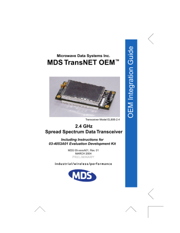 GE MDS E5MDS-EL806-24 2.4GHz TransNet User Manual | Manualzz