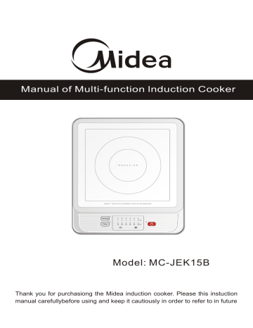 Midea MC-JEK15B Induction Cooker Manual | Manualzz