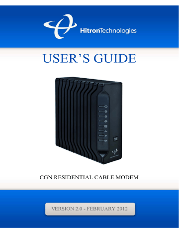 Cable Modem CGN Residential User's Guide | Manualzz