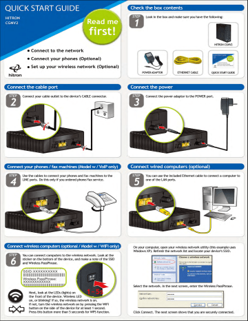 Hitron CGNV2 cable modem Quick Start Guide | Manualzz
