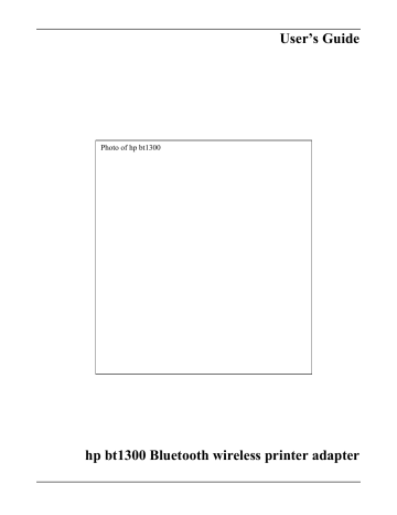 HP bt1300 Bluetooth wireless printer adapter User’s Guide | Manualzz