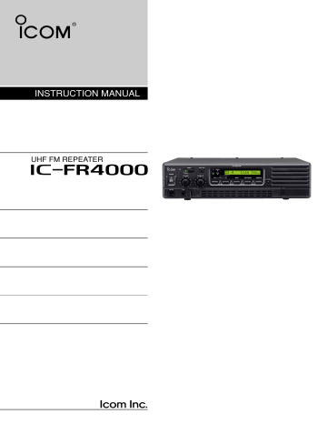 ICOM IC-FR4000 Repeater Instruction Manual | Manualzz