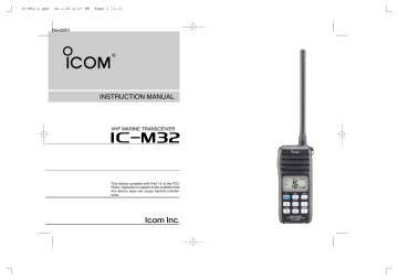 VHF marine transceiver IC-M32 Instruction Manual | Manualzz