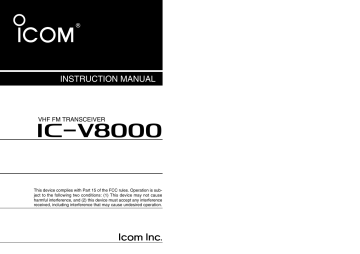 ICOM IC-V8000 Instruction Manual | Manualzz
